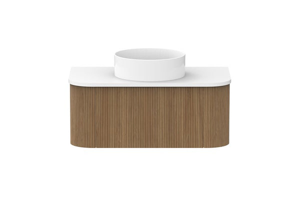 Wall Hung Vanity | Prime Oak | Curved Vanities - Imperial Glass and Timber